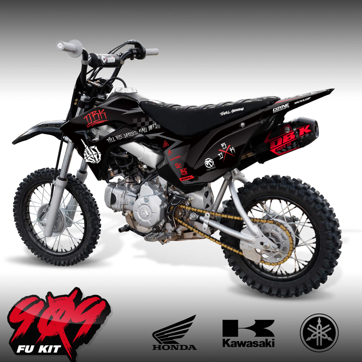 Pit Bikes | DBK 909 FU | Motocross Graphics Kit – Dirt Bike Kidz