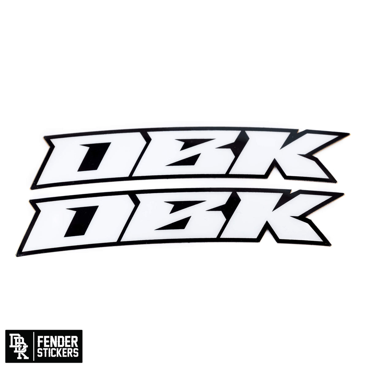 DBK Racer Decals White | Motocross Graphics | Front Fender Decals